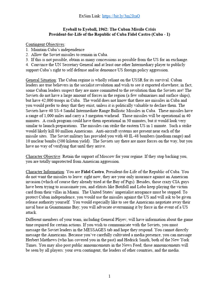 Cuban Missile Crisis Strategy | PDF | Cuba | International Security