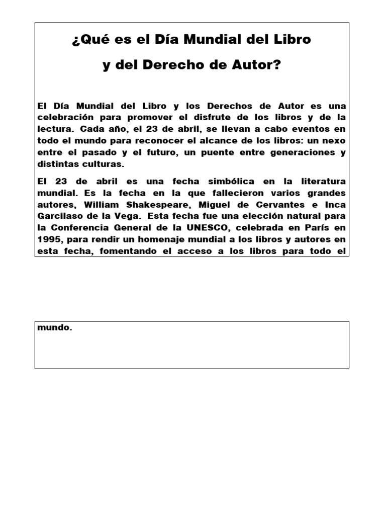 Historia Día Del Libro | PDF
