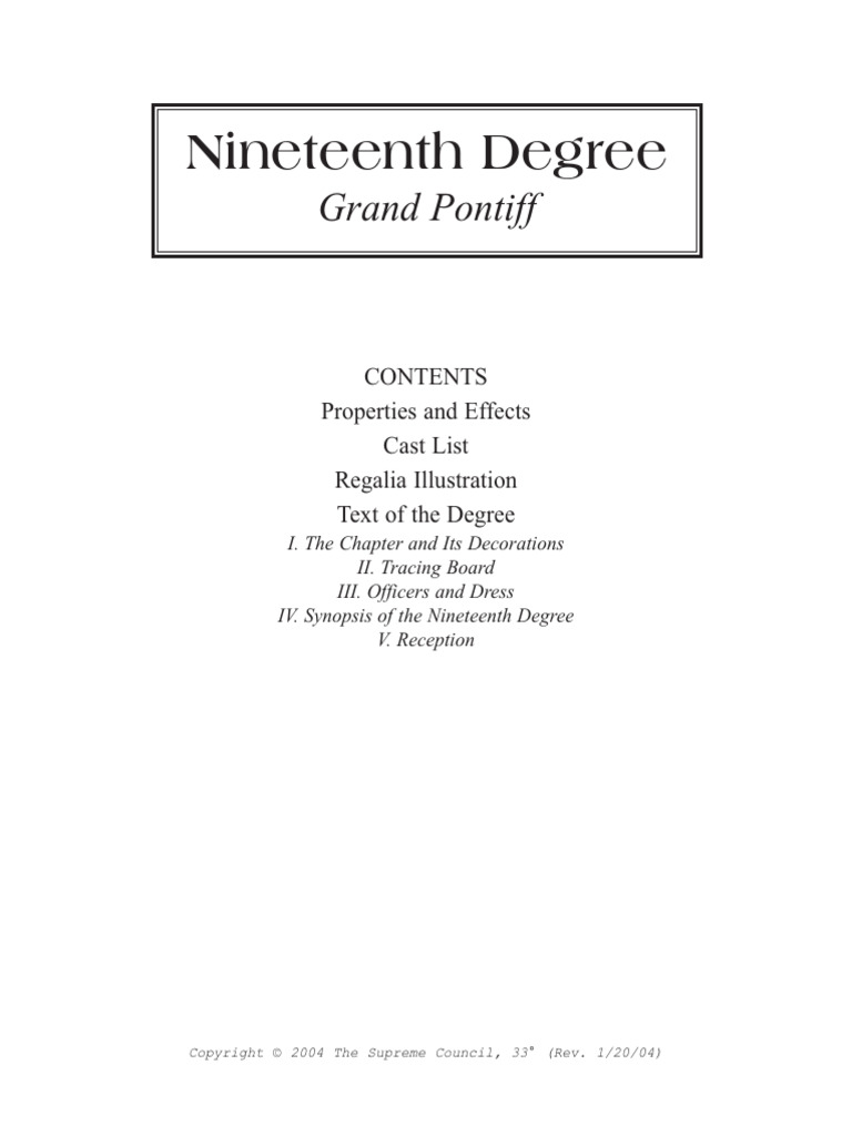 Nineteenth Degree: Grand Pontiff | PDF | Heaven | Angel