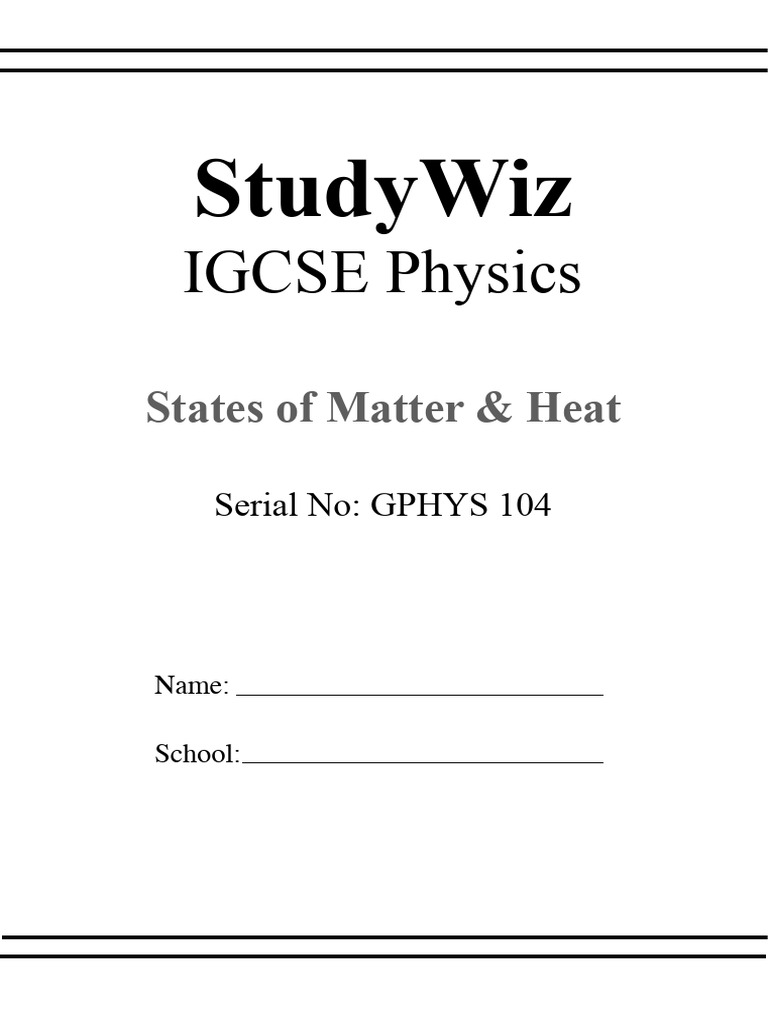 IGCSE Physics: States of Matter & Heat | PDF