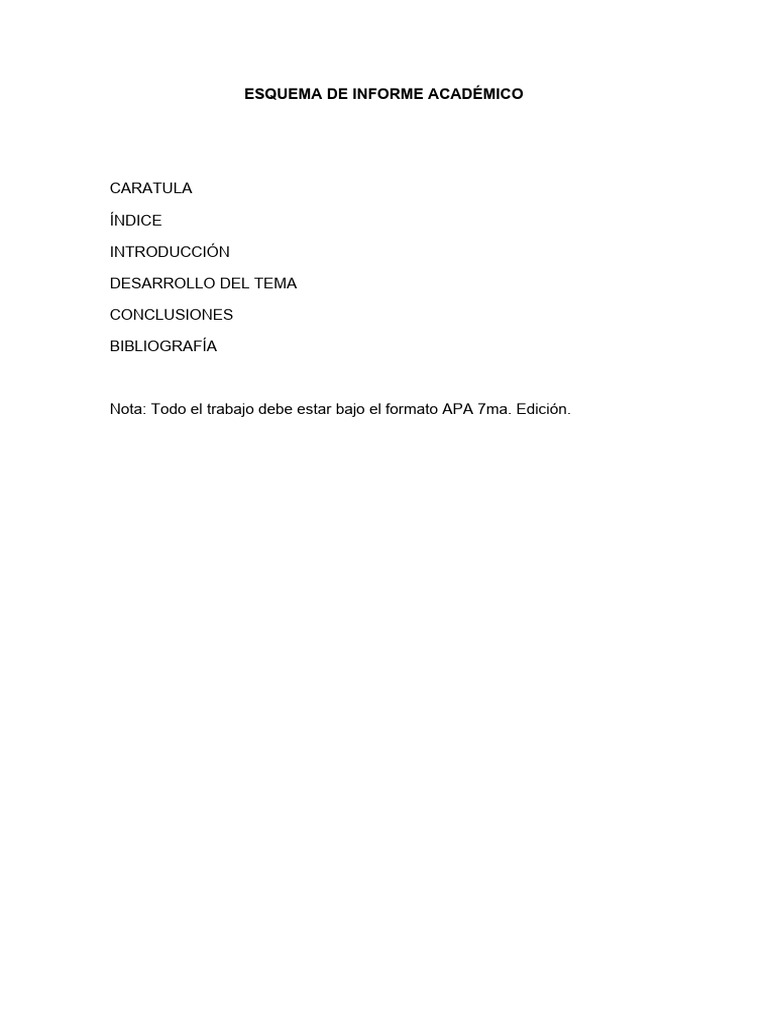 Esquema de Informe Académico | PDF
