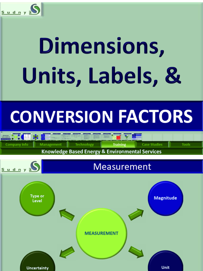Dimensions, Units, Labels & Conversion Factors | PDF | Physical Phenomena | Applied And ...