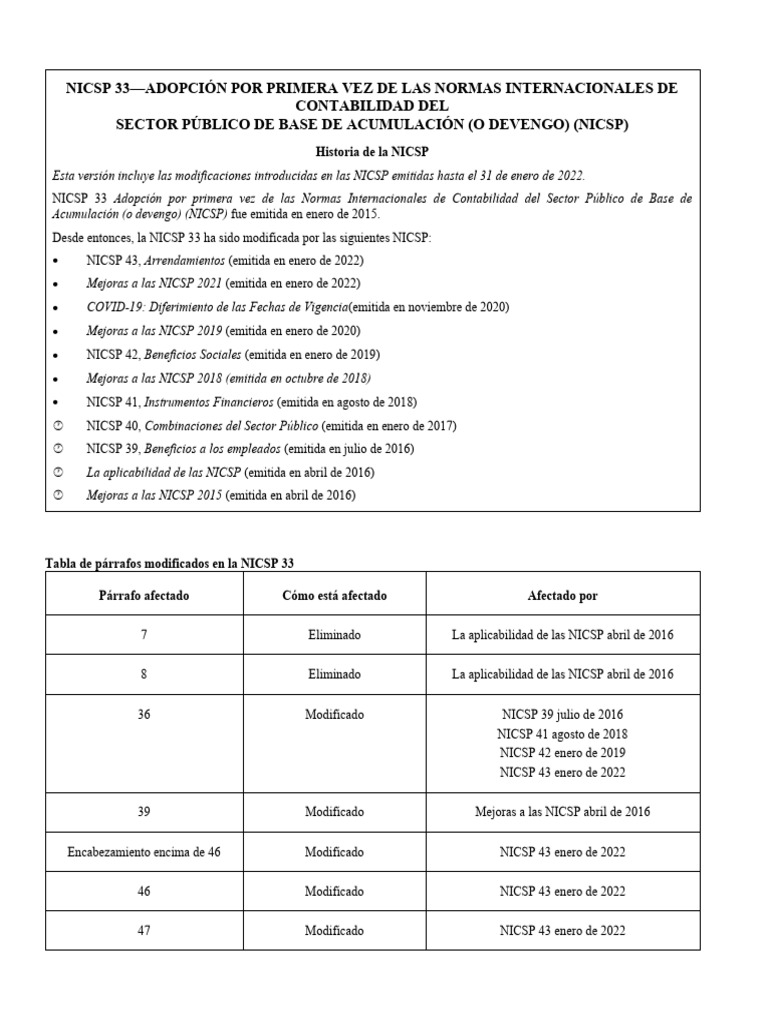 Nicsp33 2022 | PDF | Contabilidad | Estado financiero