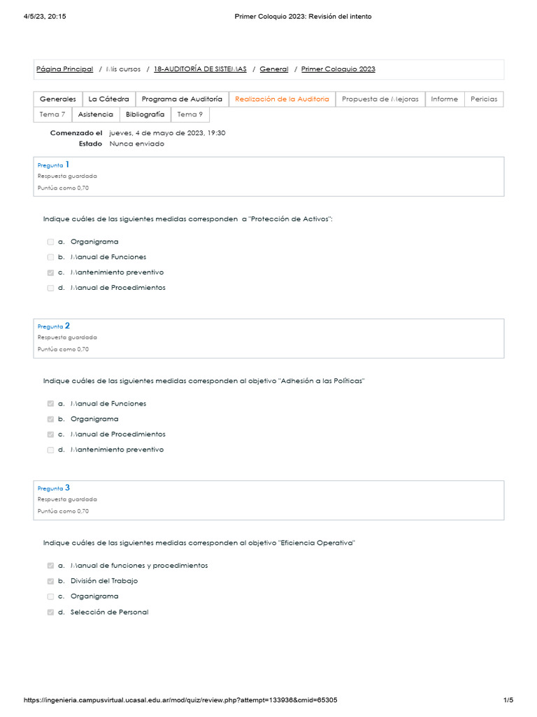 Primer Coloquio | PDF | Auditoría | Ingeniería