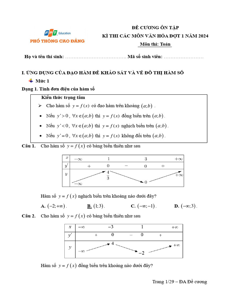ĐA - Đề Cương Tốt Nghiệp VHPT K18 | PDF