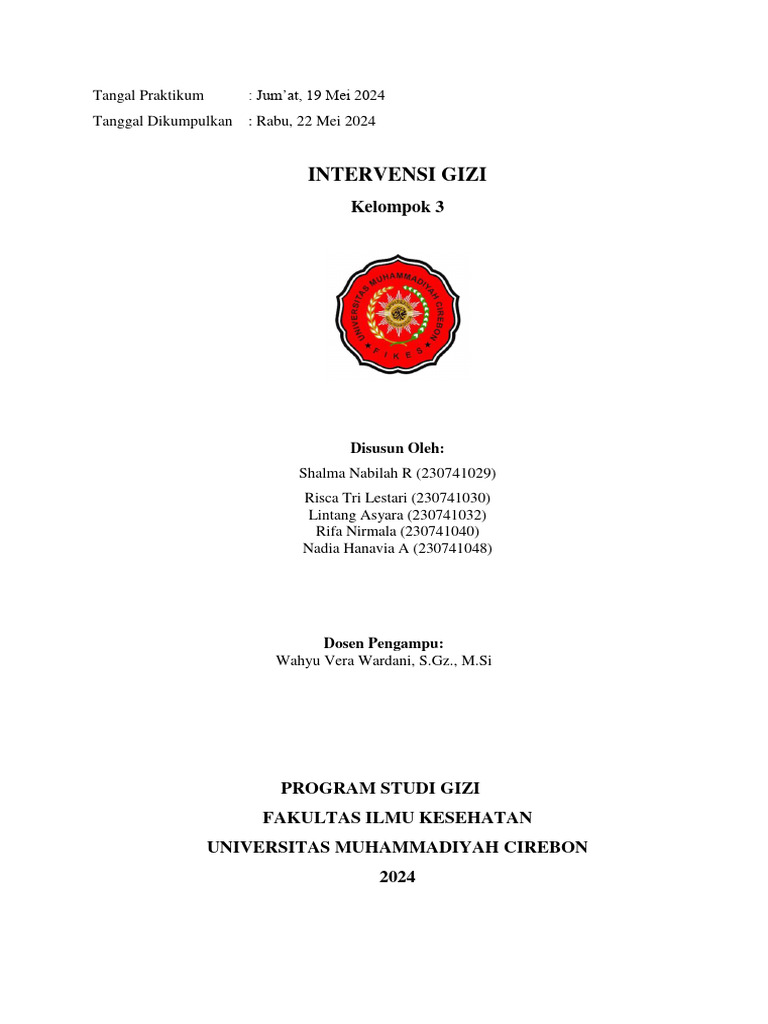 Intervensi Gizi Kel. 3 - GZ23B | PDF