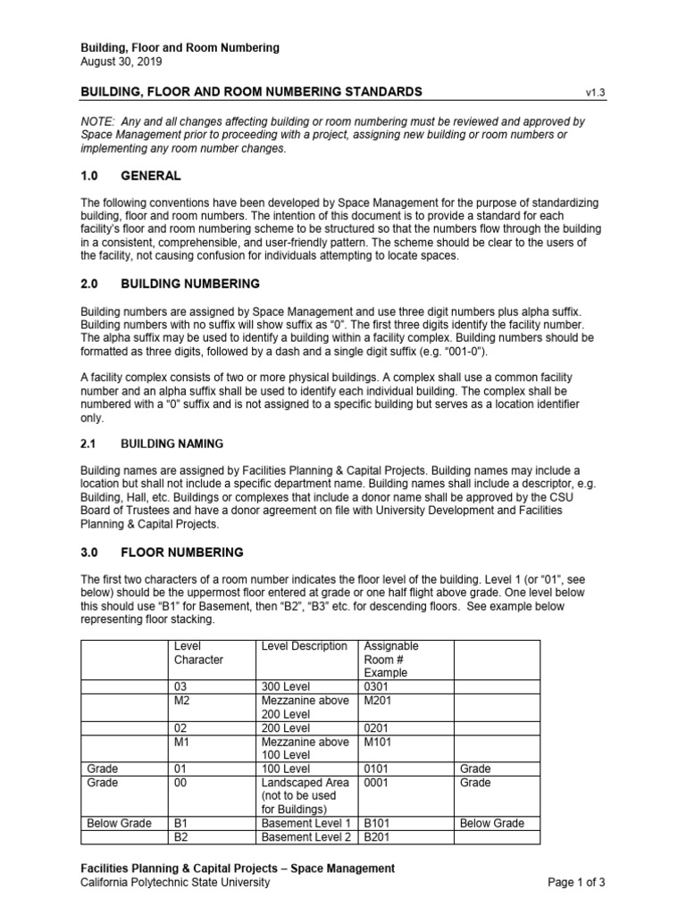 Campus Space Numbering Guide | PDF