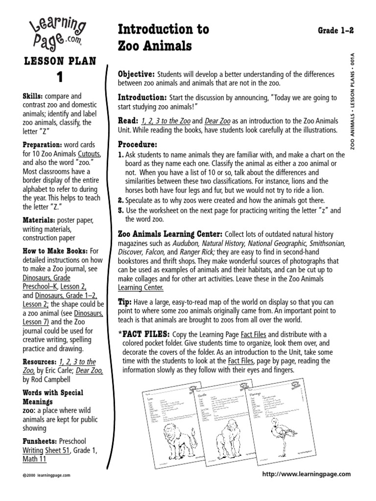 Lesson Plan | PDF | Bears | Zoo