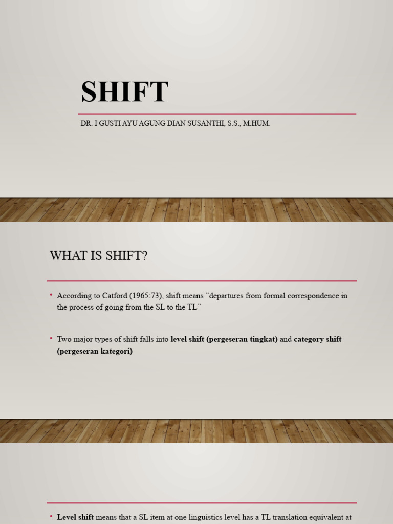Shift | PDF | Adverb | Adjective
