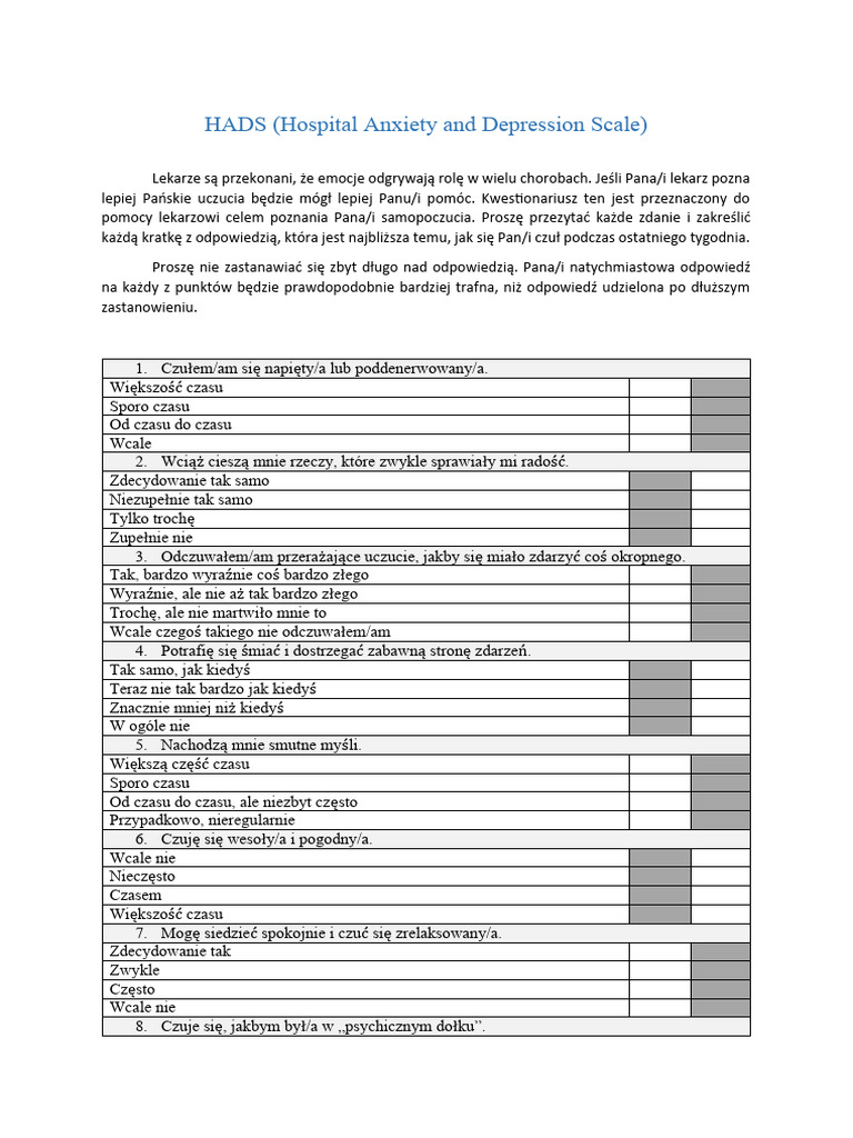 HADS | PDF