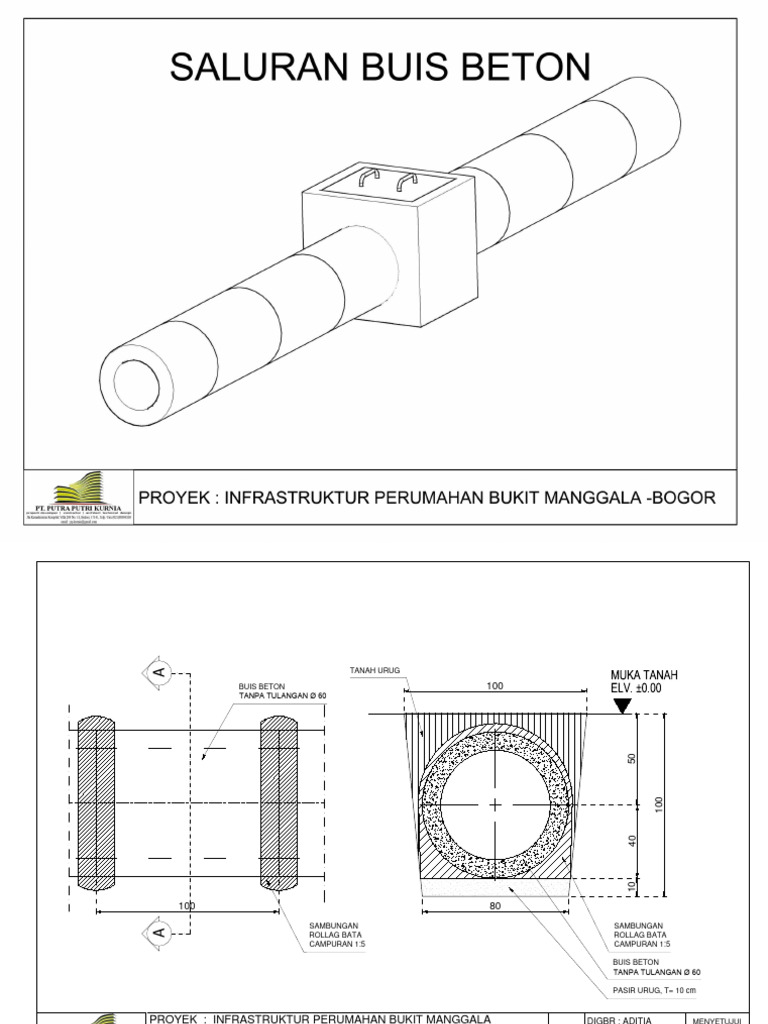 Detail Pemasangan Buis Beton 80 cm | PDF