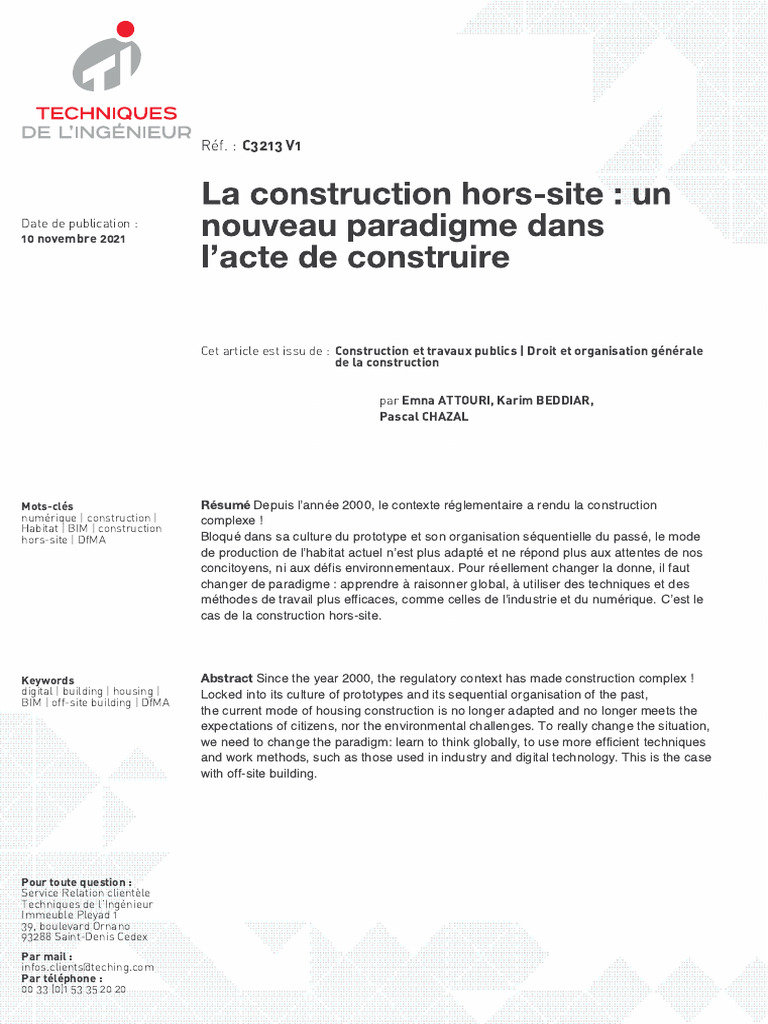 Construction Hors Site | PDF