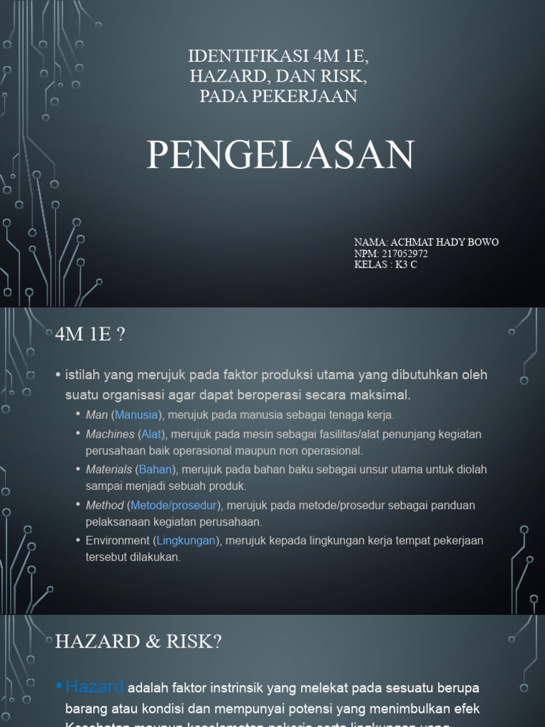 Presentasi Identifikasi 4M 1E | PDF | Teknologi & Rekayasa