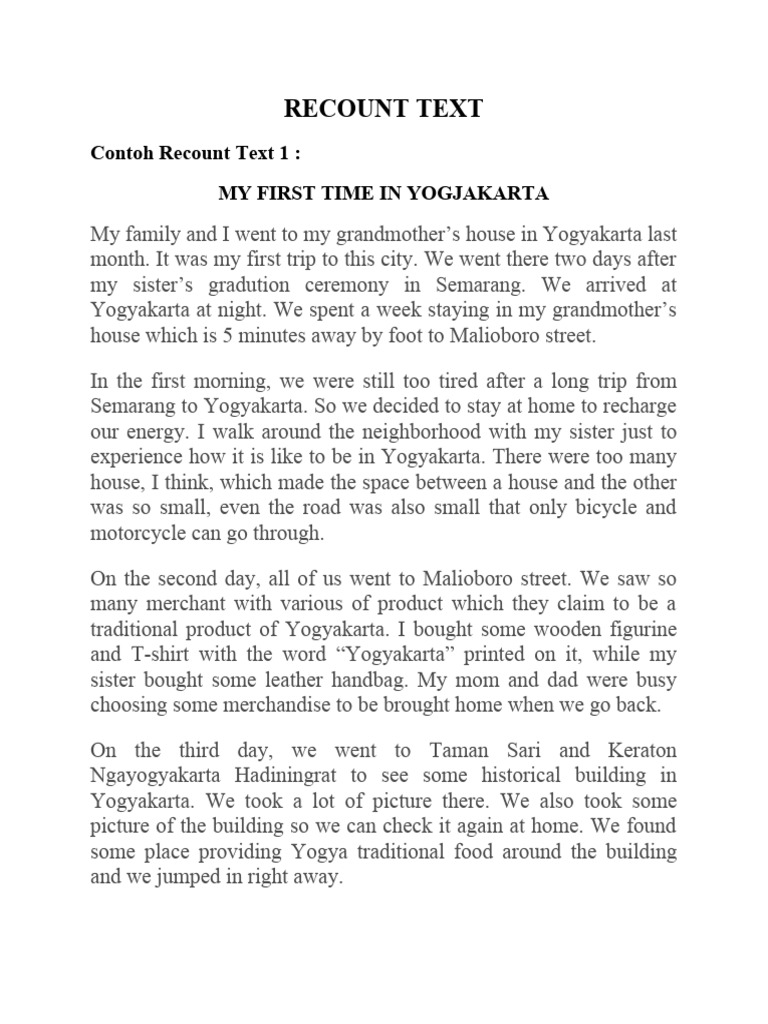 CONTOH 5 RECOUNT TEXT | PDF