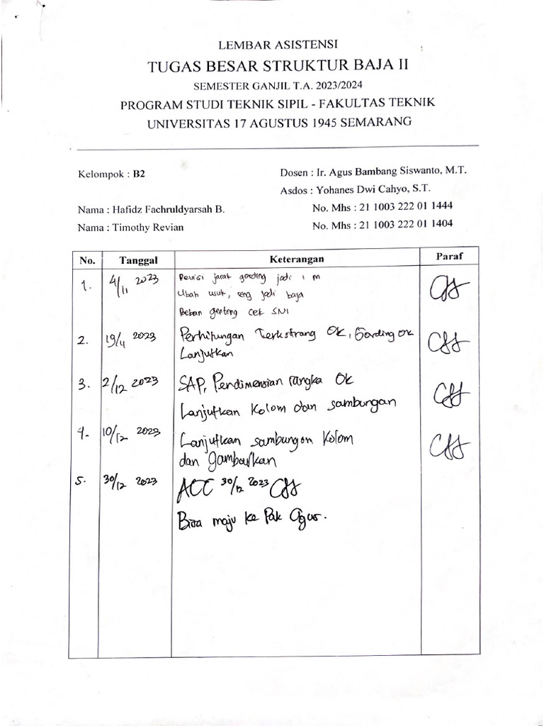 Lembar Asis Tubes Baja 2 | PDF