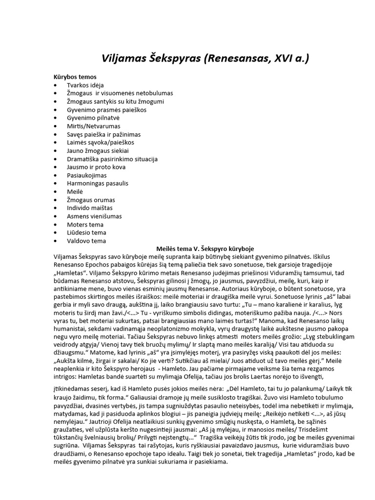 Viljamas Sekspyras | PDF
