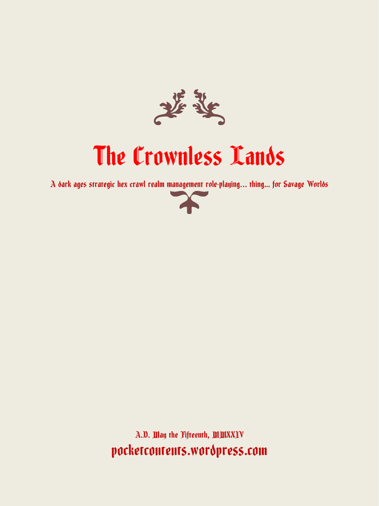 Crownless Lands Setting Rules 2024.05.15 1 | PDF | Role Playing Games ...