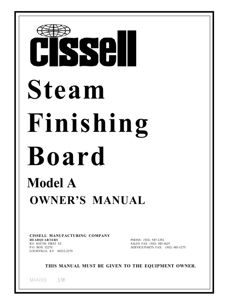 Steam Finishing Board | PDF | Valve | Screw