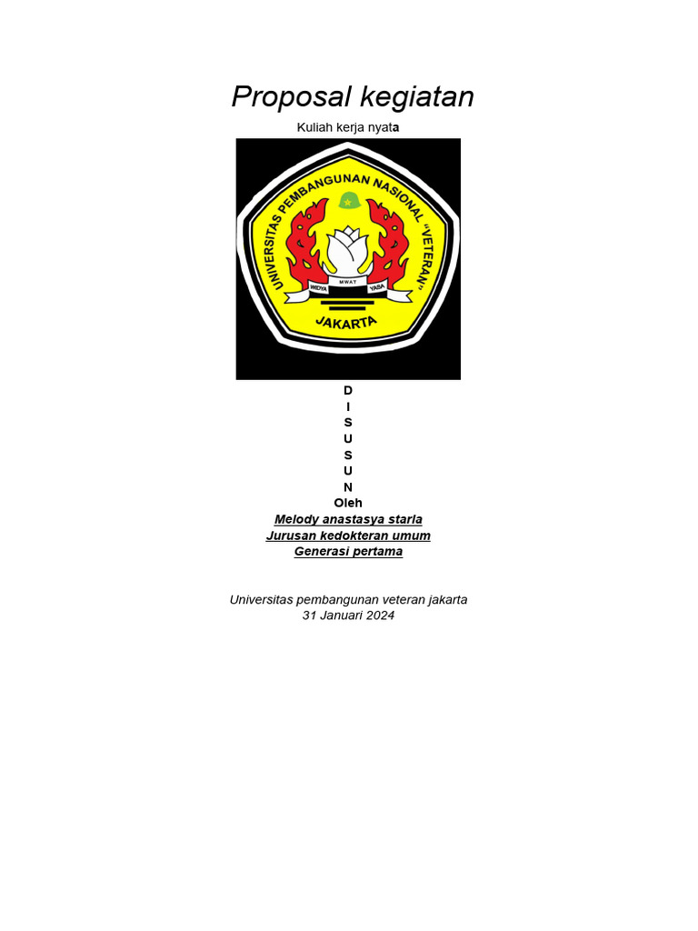 Proposal Kegiatan Kuliah Kerja Nyata | PDF | Ilmu Sosial | Pengembangan ...