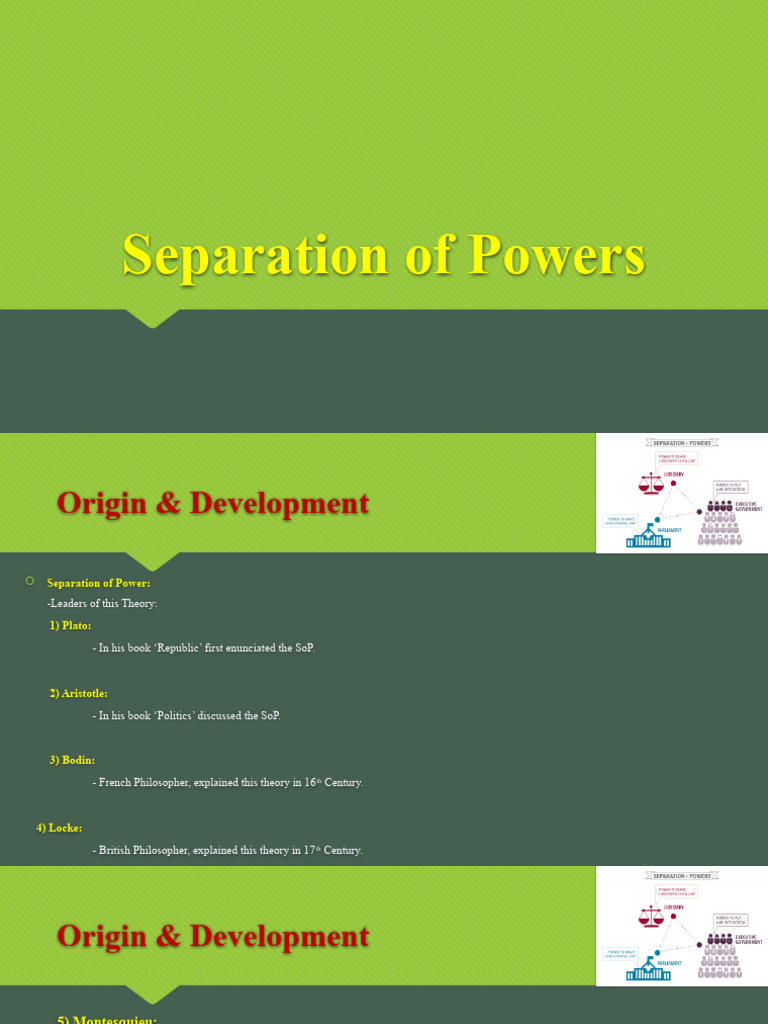 Seperation of Power | PDF | Separation Of Powers | Presidents Of The ...