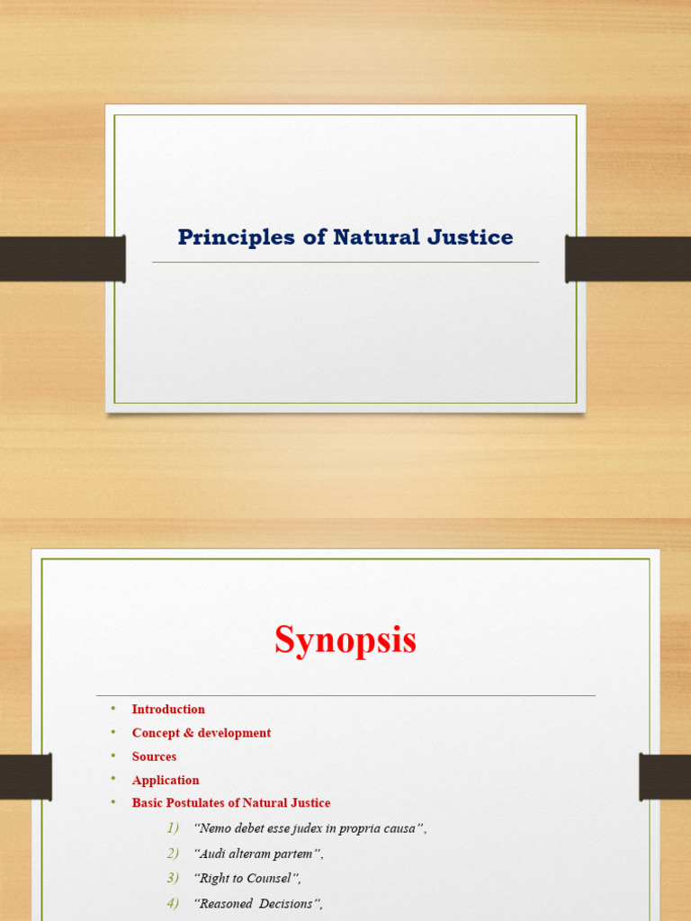 Principles of Natural Justice 1 | PDF | Justice | Crime & Violence