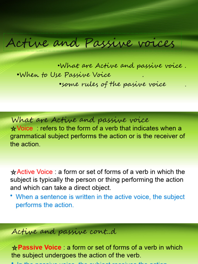 Active and Passive Voices g3 | PDF | Verb | Semantics