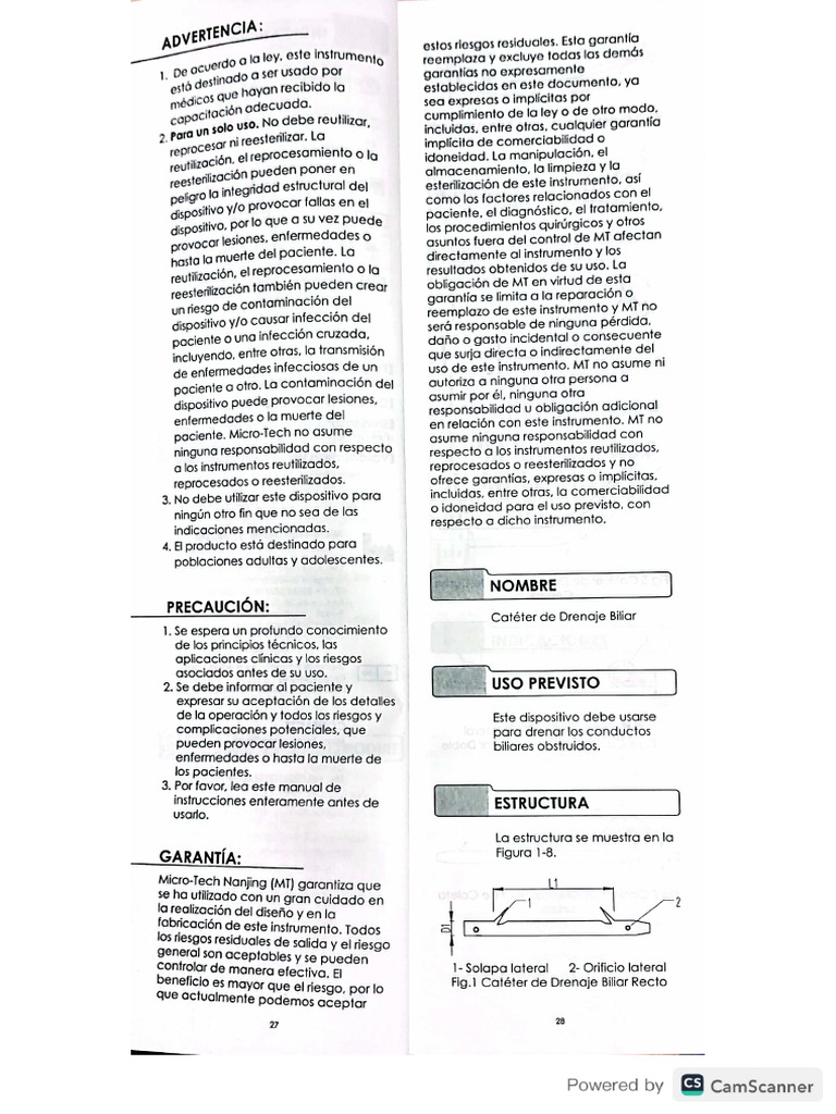 Catéter de Drenaje Biliar | PDF