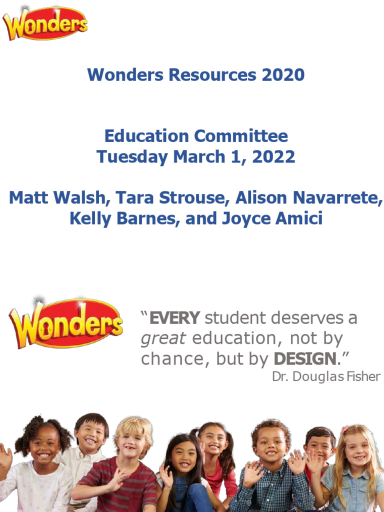 Wonders 2020 Ed Committee 3.1.22 | PDF | Phonics | Written Communication