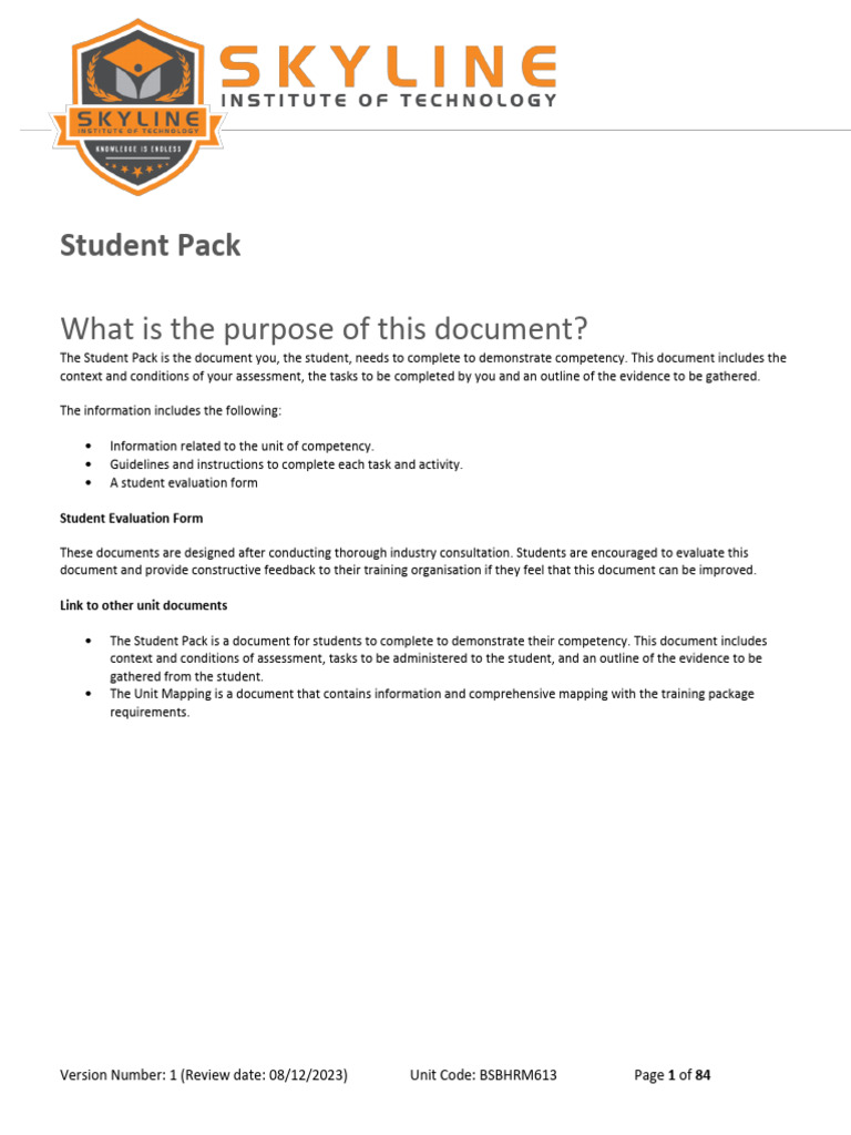 BSBHRM613_Student Pack V1.0 -kanika | PDF | Performance Indicator ...
