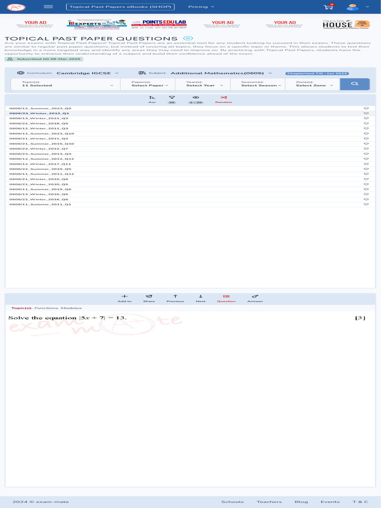 Topical Past Paper Questions Exam-Mate 48 | Download Free PDF | Learning