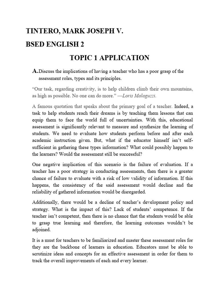 Asl - Topic 1 Application | PDF | Educational Assessment | Learning