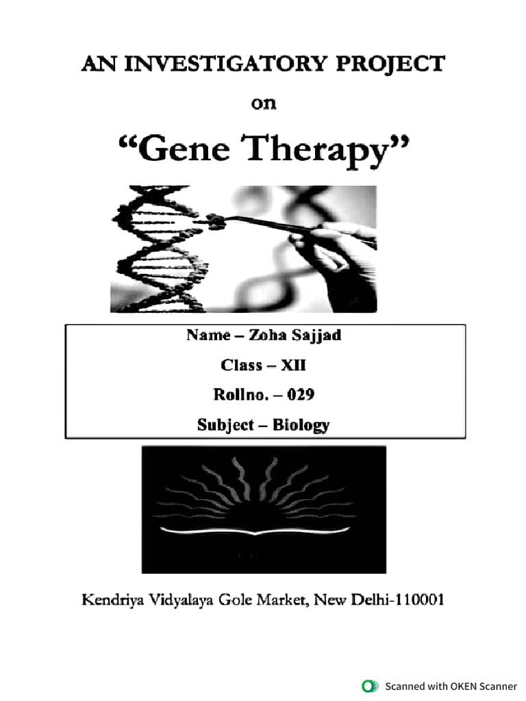 Gene Therapy Project Class 12 | PDF
