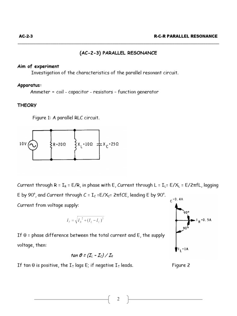 (AC-2-3) Parallel Resonance | PDF | Resonance | Capacitor