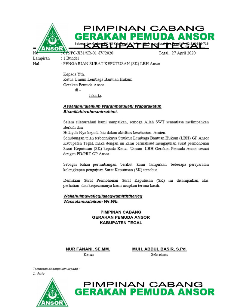 2draft Pengajuan SK LBH PDF Free | PDF