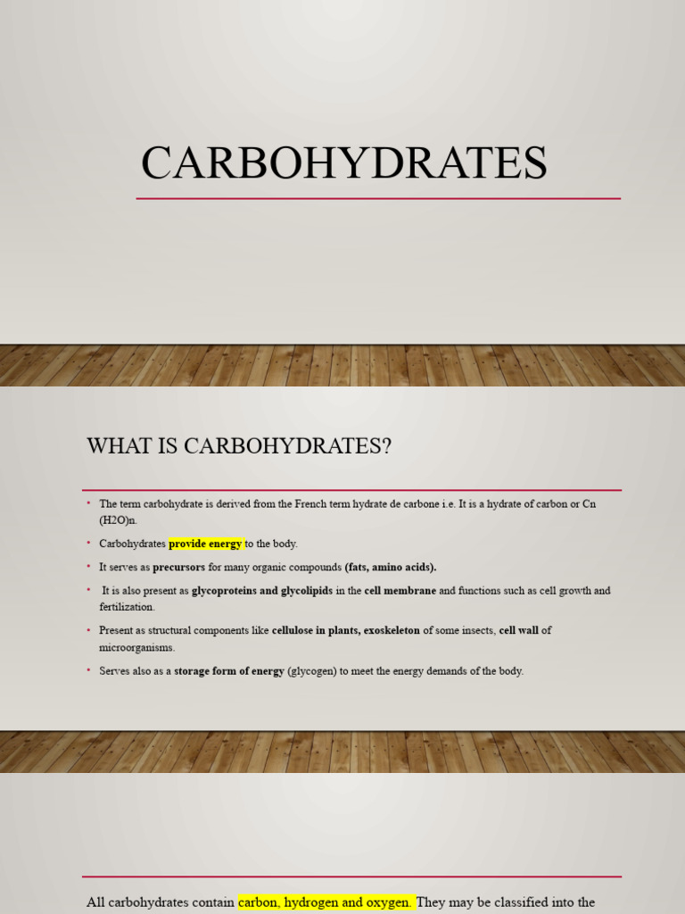 Carbohydrates PPT 1 | PDF | Carbohydrates | Sucrose