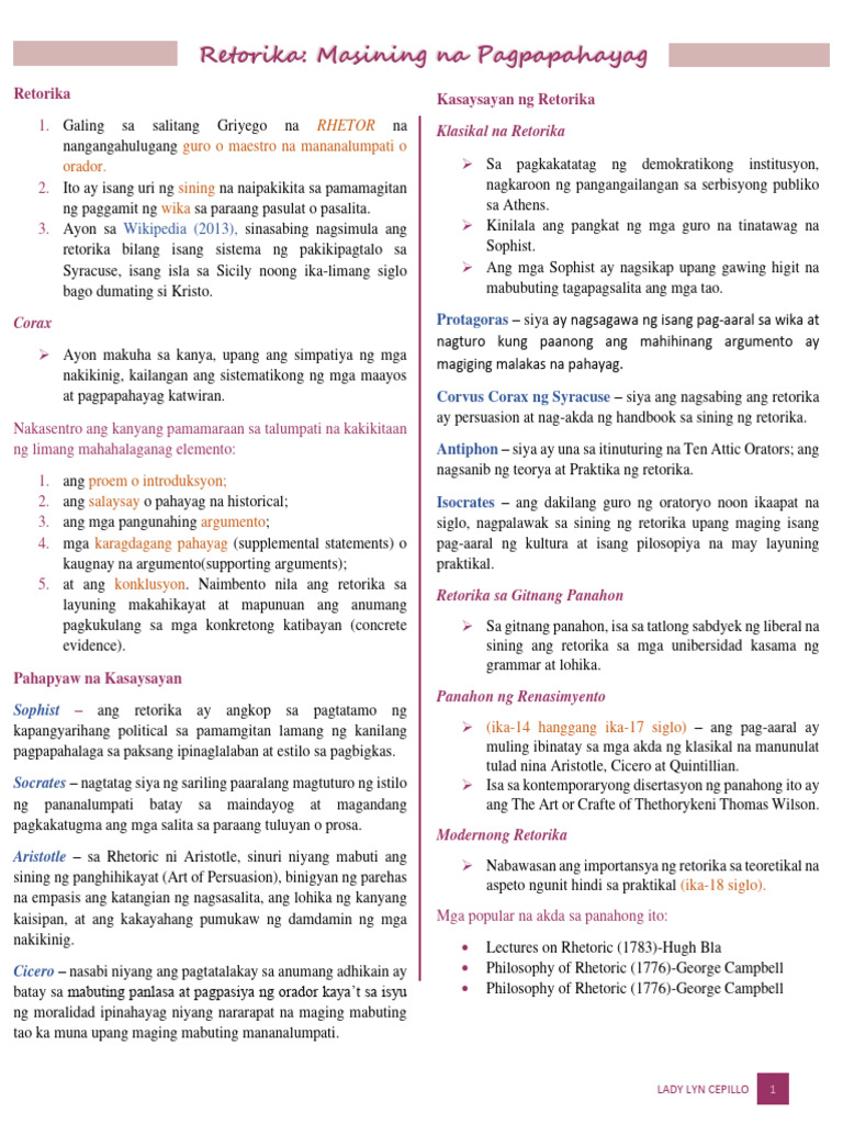 Fili 102 Yunit I | PDF