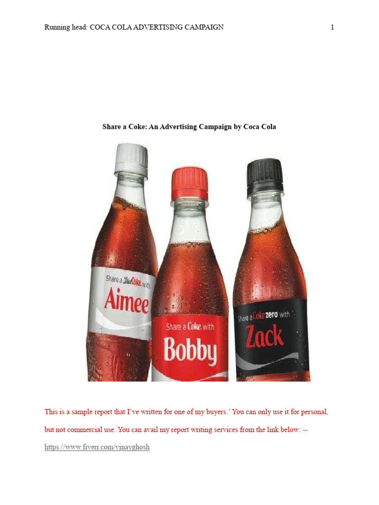 Coca-Cola's Share a Coke Campaign Analysis | PDF | Coca Cola | Advertising