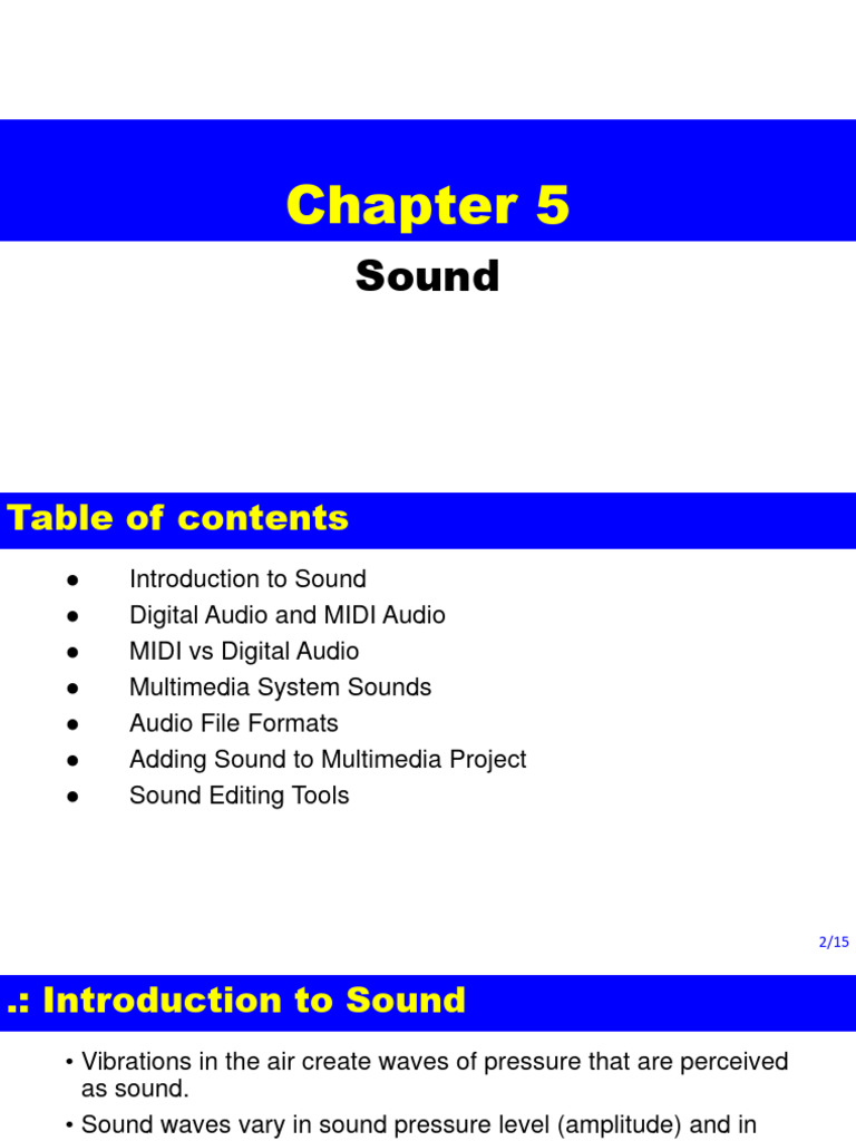Chapter 5 Sound CSC253 | PDF | Digital Audio | Sound