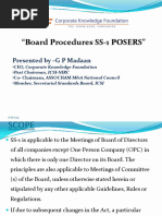SS - 1 Secretarial Standard ON Meetings of The Board of Directors | PDF ...
