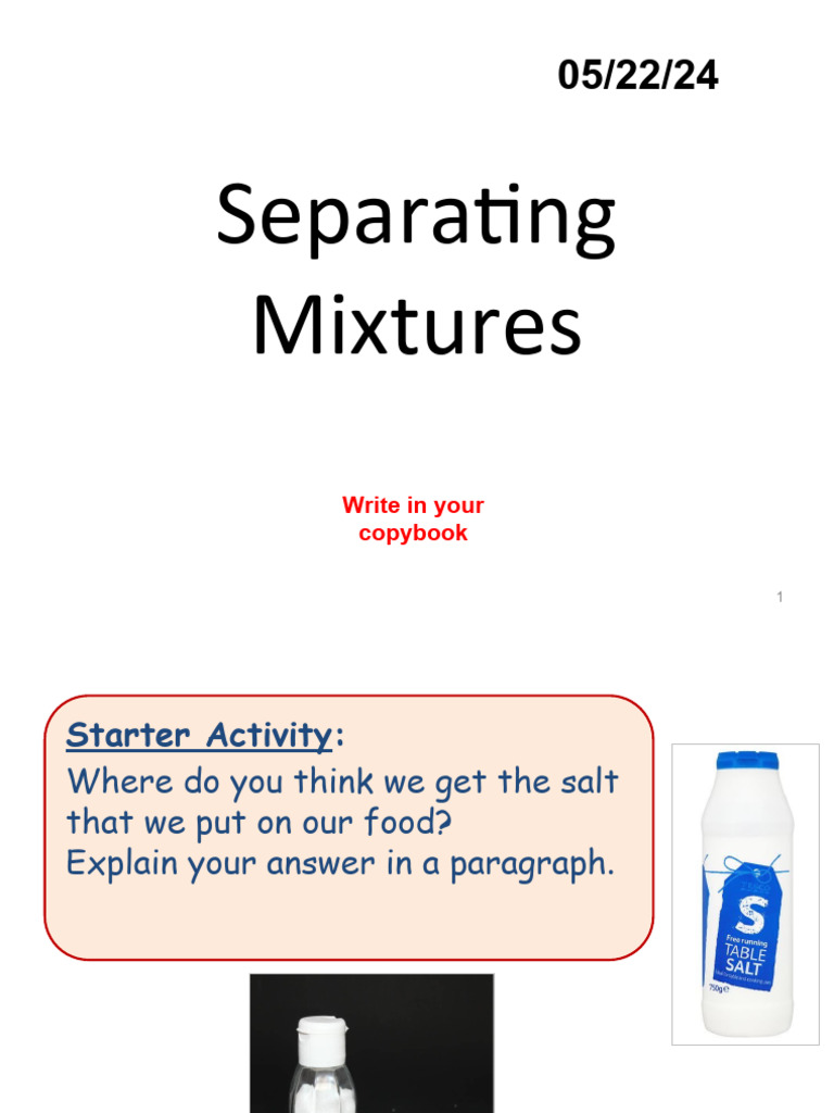 Separating Mixtures | PDF | Filtration | Mixture