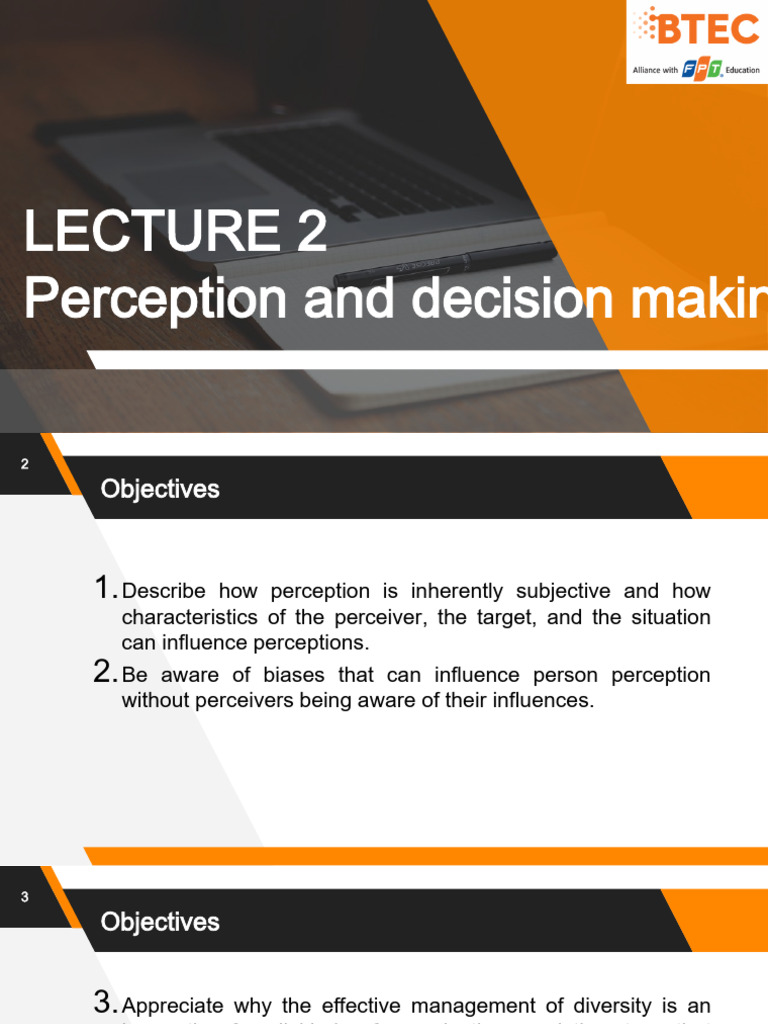 OB Lecture 2 - Perspective and Decision Making | PDF | Perception | Decision Making
