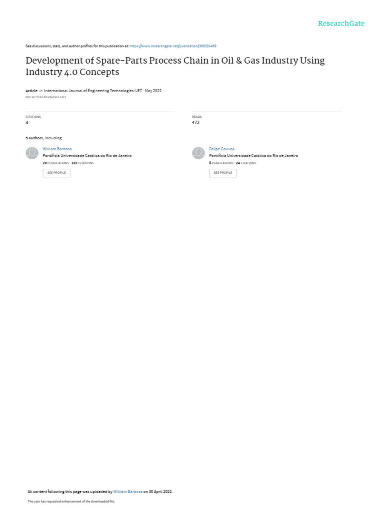 Development of Spare-Parts Process Chain in Oil & Gas Industry Using ...