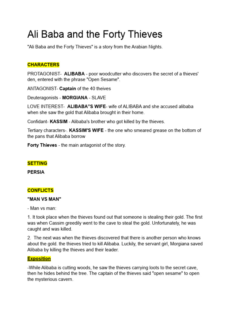 Ali Baba and The Forty Thieves FINAL | PDF