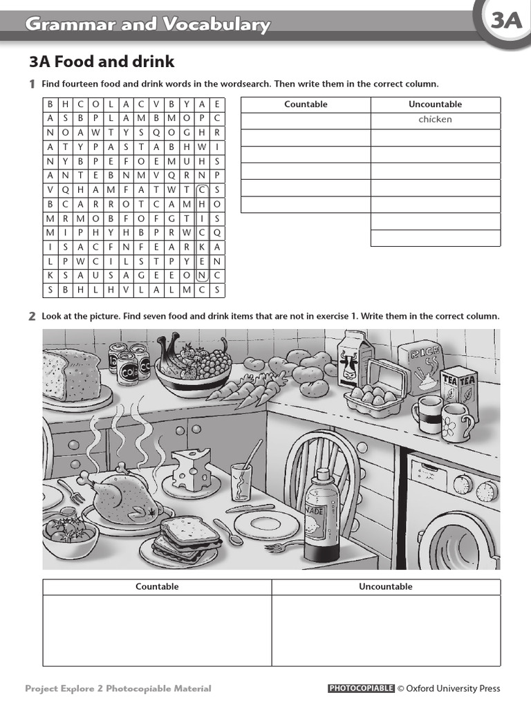 PrEx 2 Photocopiable Worksheets Unit 3 | PDF | Farmers' Market | Foods