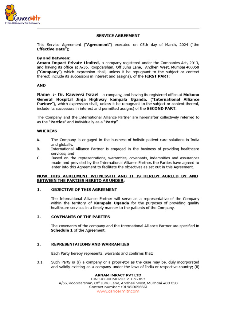 Dr. Kaweesi Israel, Uganda MOU | PDF | Arbitration | Intellectual Property