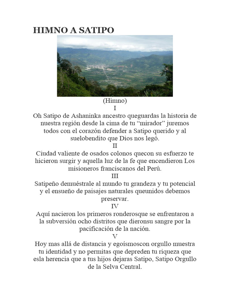 Himno A Satipo | PDF | Carpintería | Carpintería