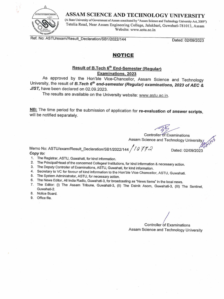 Result B.Tech 6th Sem Regular AEC 02.09.2023 | PDF | Science | Science ... Result B.Tech 6th Sem Regular AEC 02.09.2023 | PDF | Science | Science ...