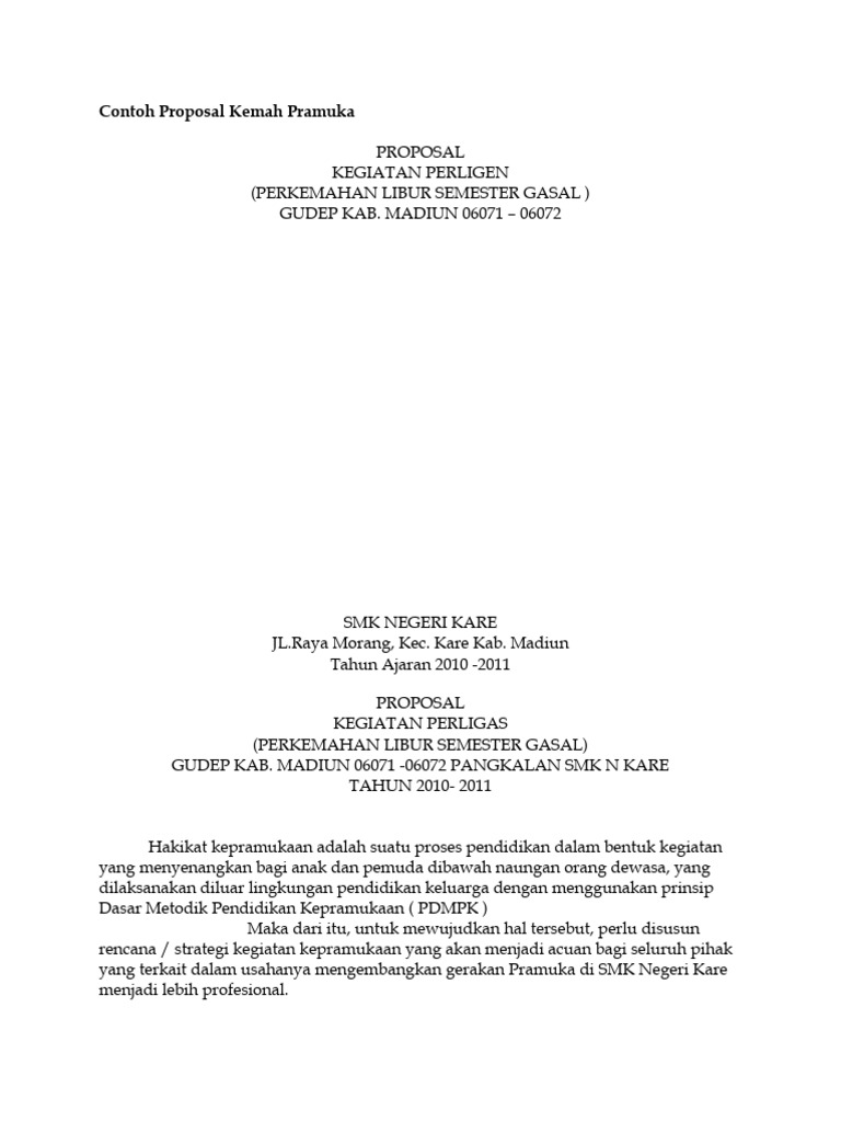 Proposal Kemah Pramuka | PDF