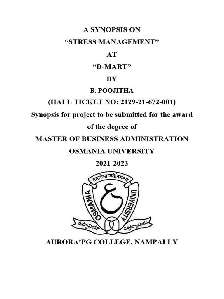 POOJITHA | PDF | Stress (Biology) | Stress Management