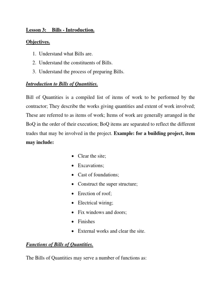 Eaq2245 Measurement of Building Works Lesson 3 | PDF | Business